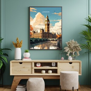 London Houses of Parliament England Travel Print Poster | Nostalgic ...