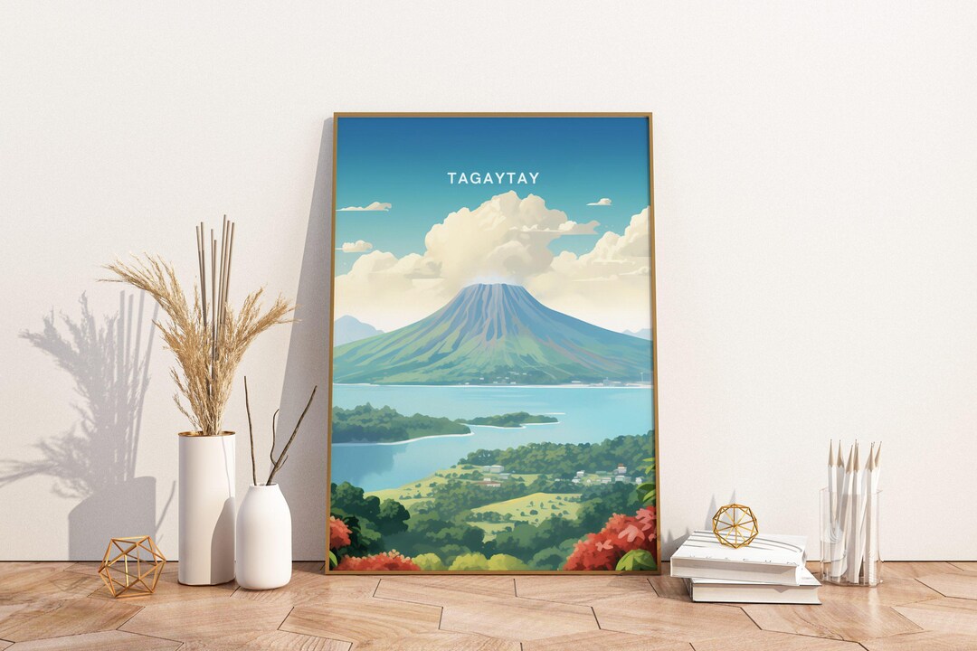 Tagaytay Philippines Travel Print Poster | Nostalgic Wall Art Decor ...