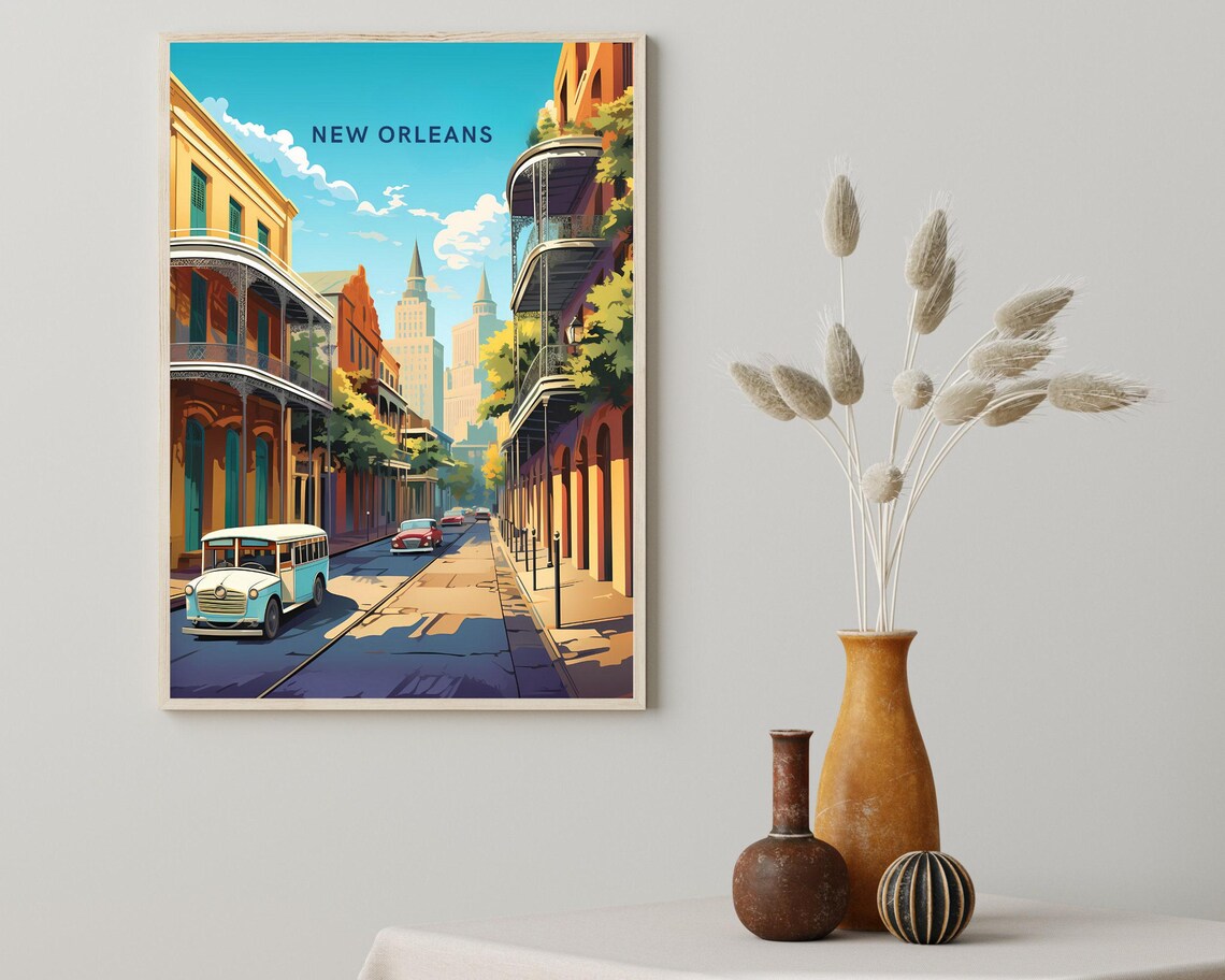 New Orleans Louisiana USA Travel Print Poster Poster Travel Poster, New ...