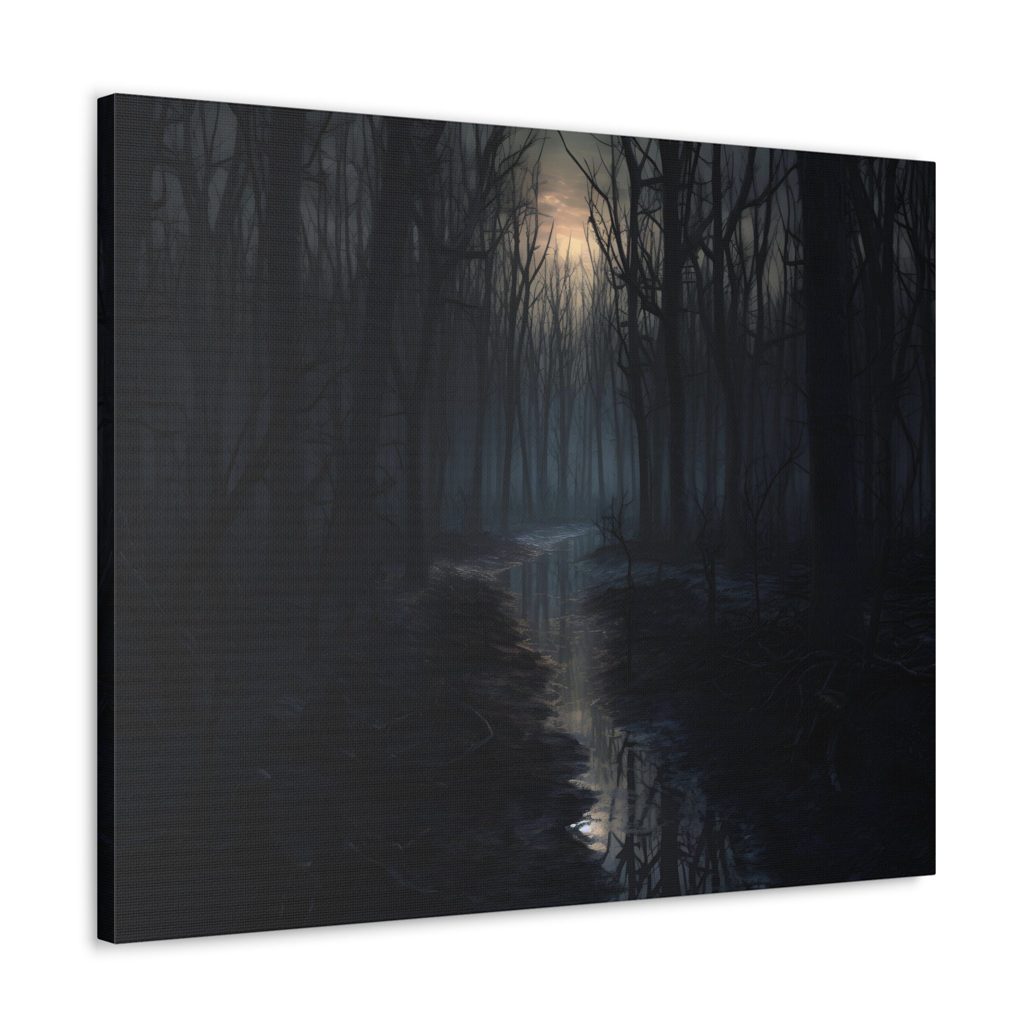Moonlit Dark Forest Canvas or Poster, Physical Print, Gothic Wall Art ...
