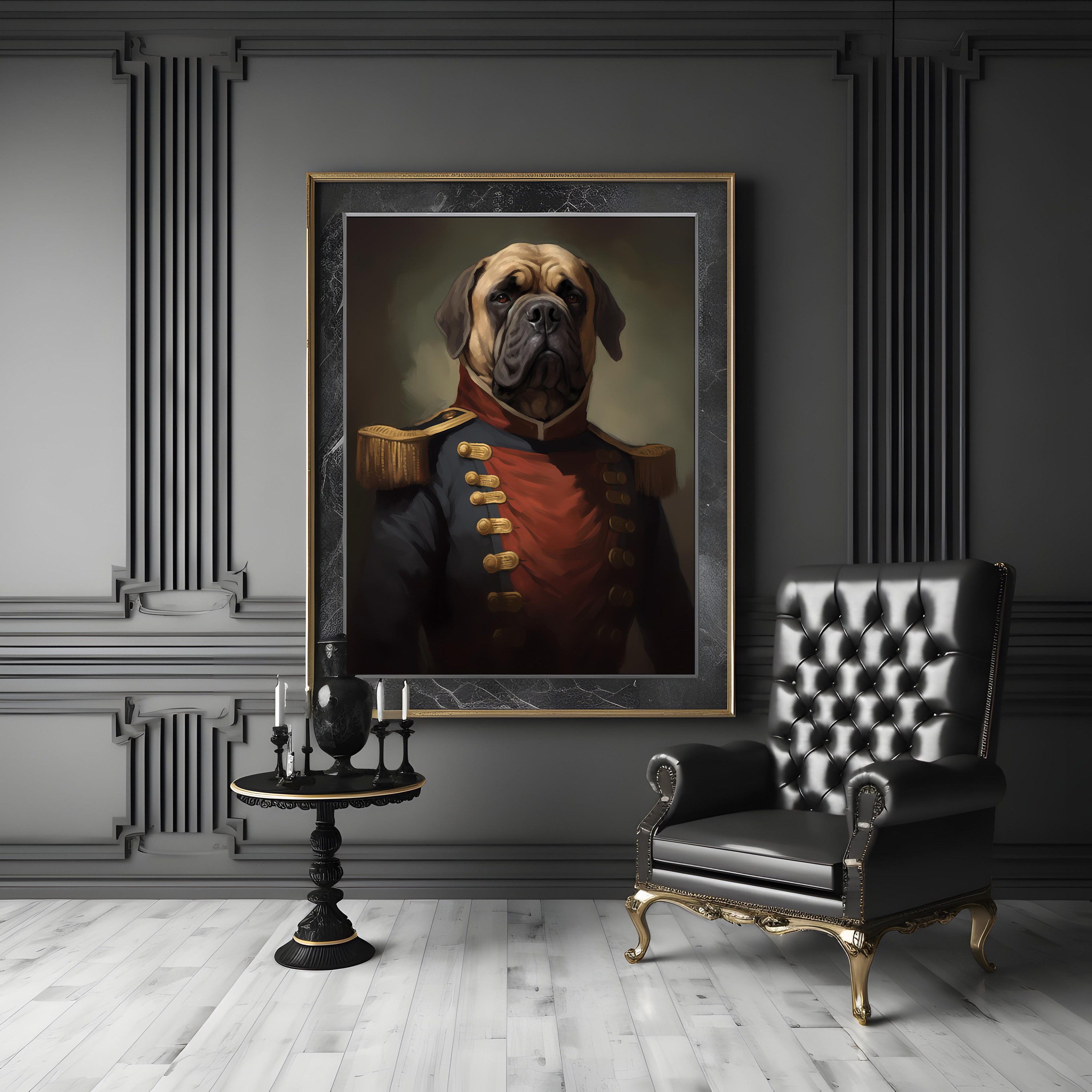 Victorian English Mastiff Vintage Portrait, Dog Painting, Animal Art Print, Home Decor, Digital ...