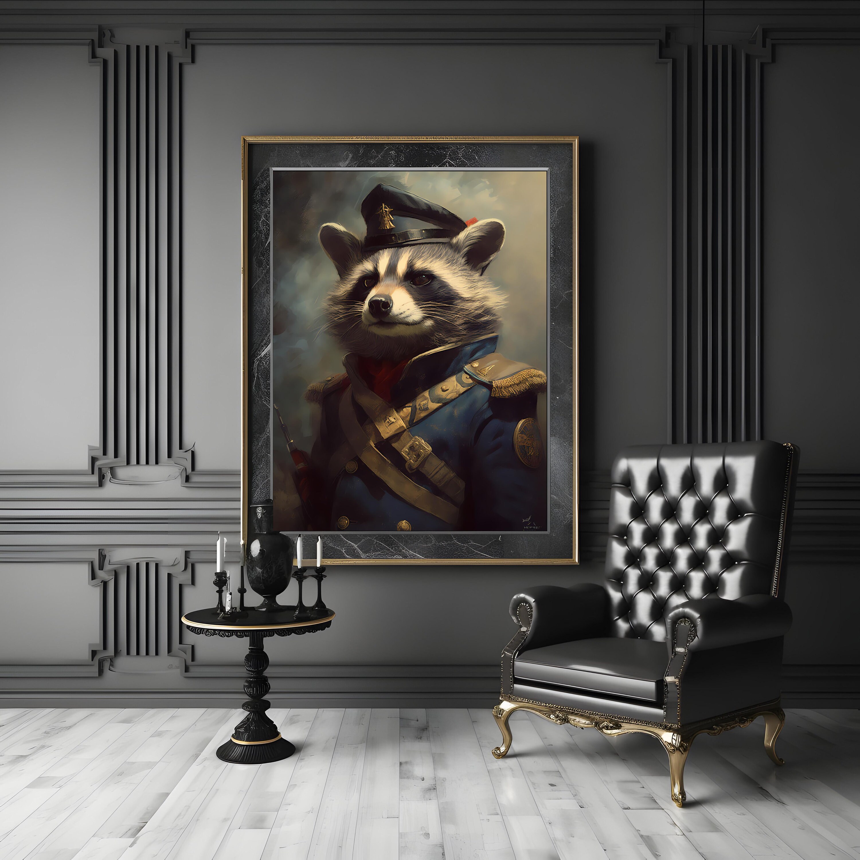 Victorian Racoon Vintage Portrait Racoon Painting Animal Art - Etsy