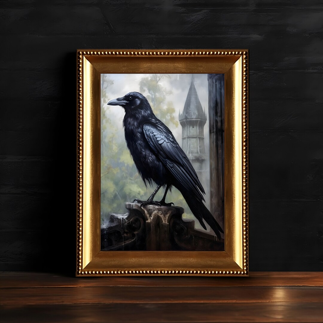 Gothic Crow Print, Dark Decor, Gothic Occult Poster, Witchy Decor ...