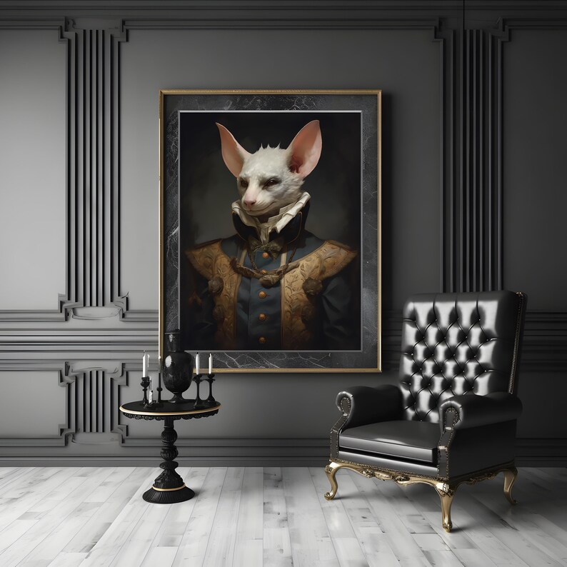 Victorian Bat Vintage Portrait Albino Bat Animal Art Print - Etsy