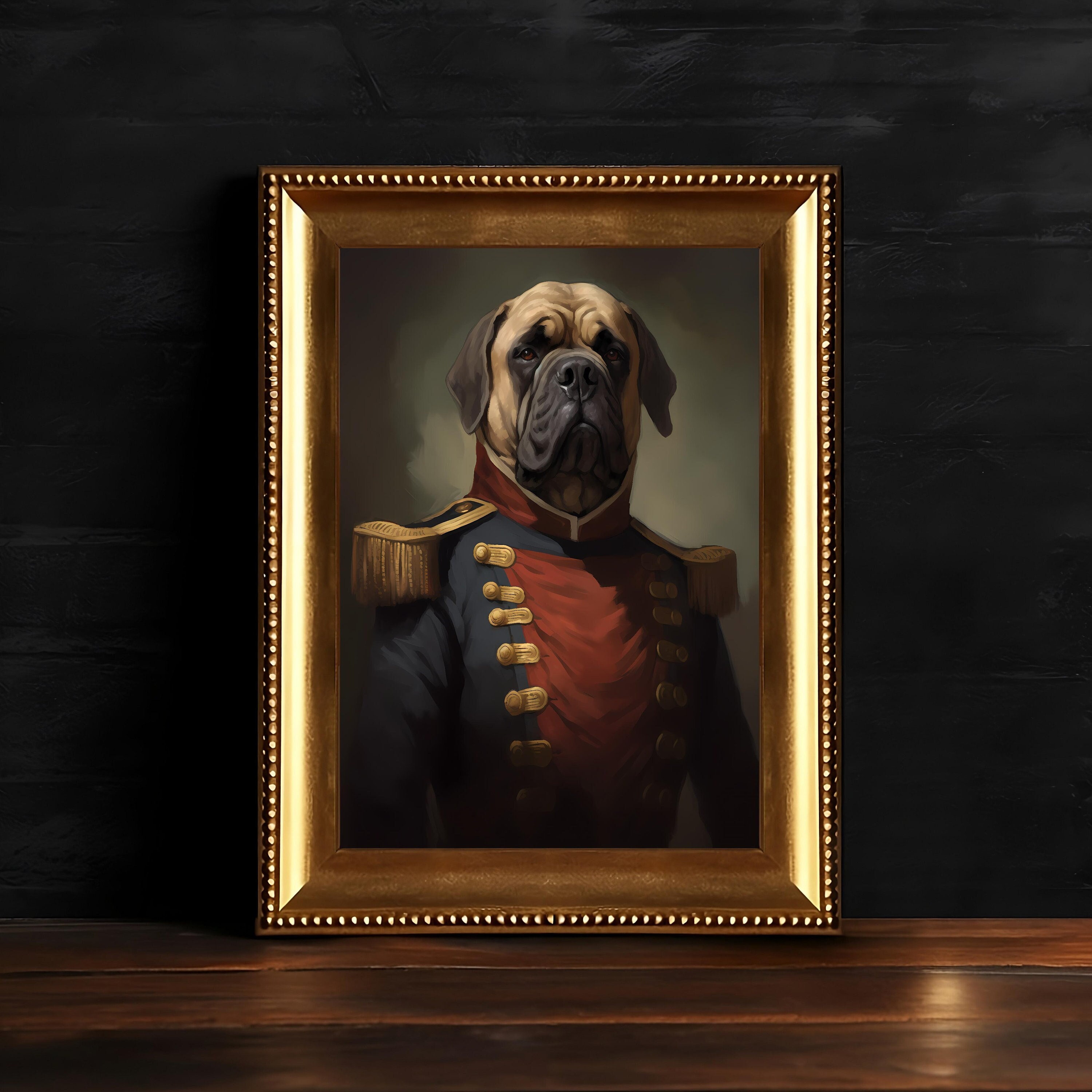 Victorian English Mastiff Vintage Portrait, Dog Painting, Animal Art Print, Home Decor, Digital ...