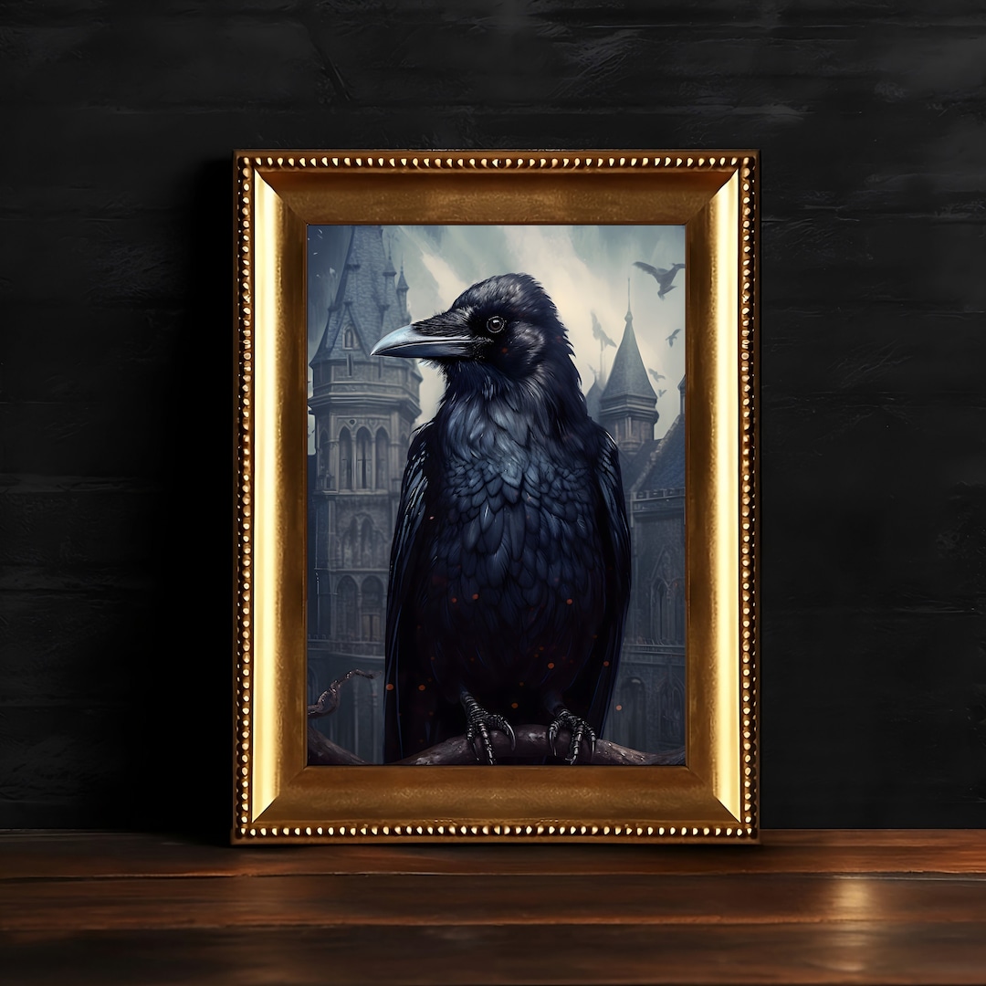Gothic Raven Print, Dark Decor, Gothic Occult Poster, Witchy Decor ...