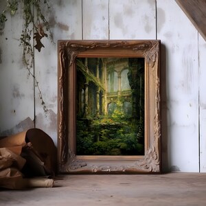 Overgrown Villa Courtyard, Printable Victorian Wall Art, Nature ...