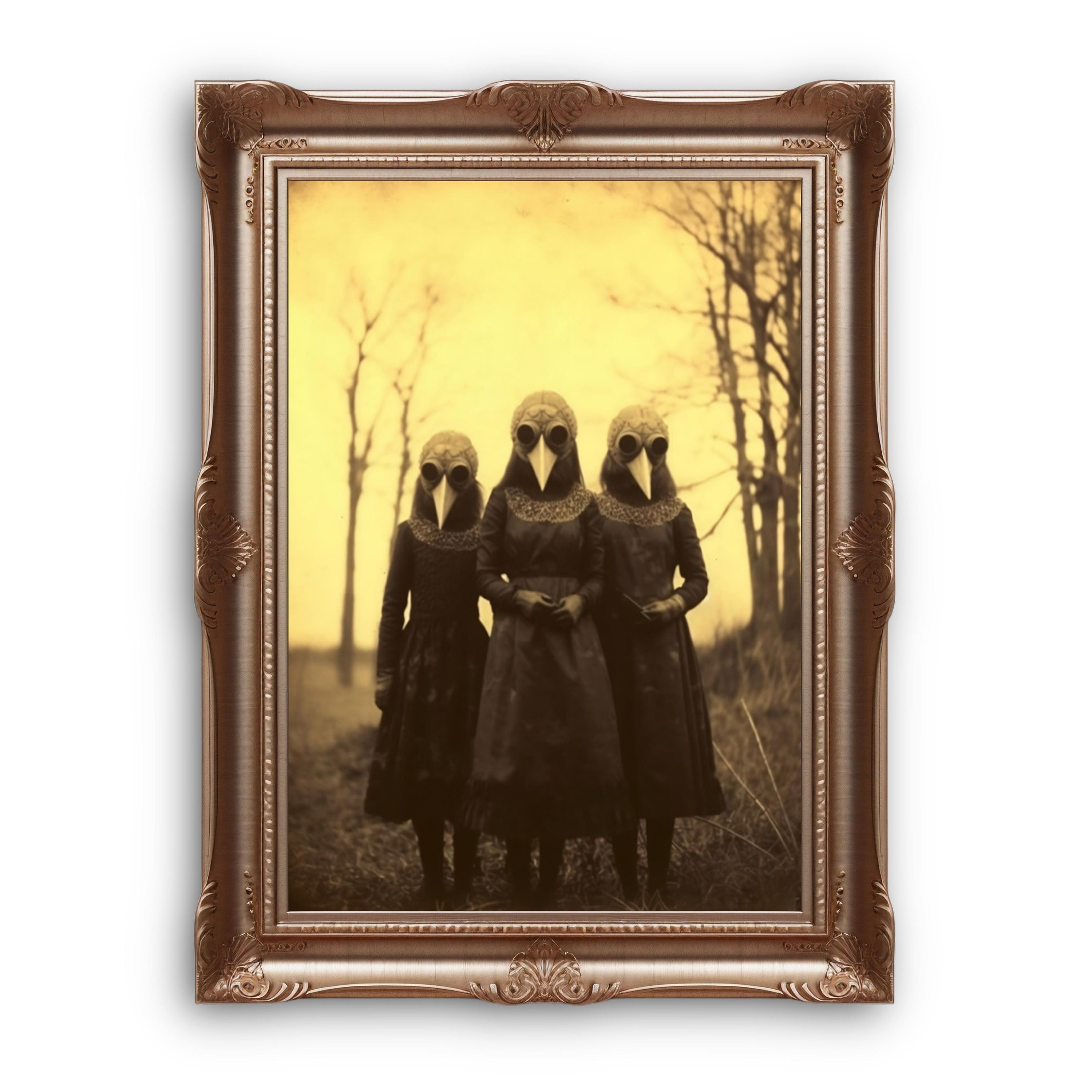 Creepy Raven Cult Print Dark Decor Vintage Photography - Etsy