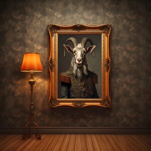 Victorian Goat Vintage Portrait, Animal Art Print, Goth Home Decor ...