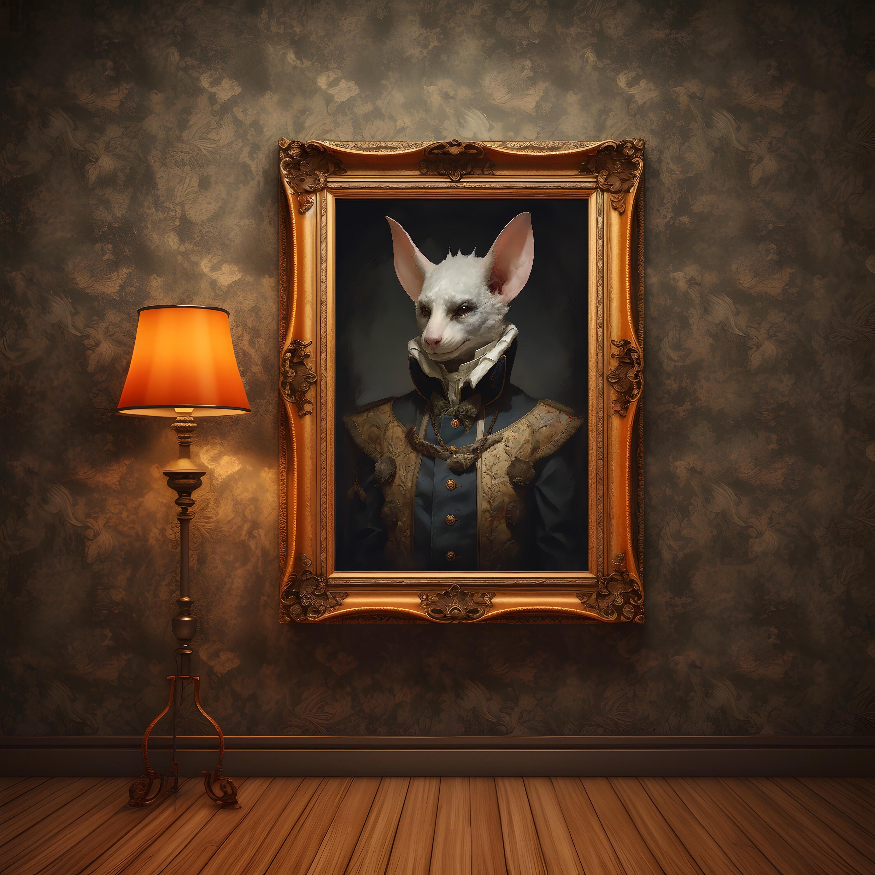 Victorian Bat Vintage Portrait, Albino Bat, Animal Art Print, Goth Home ...