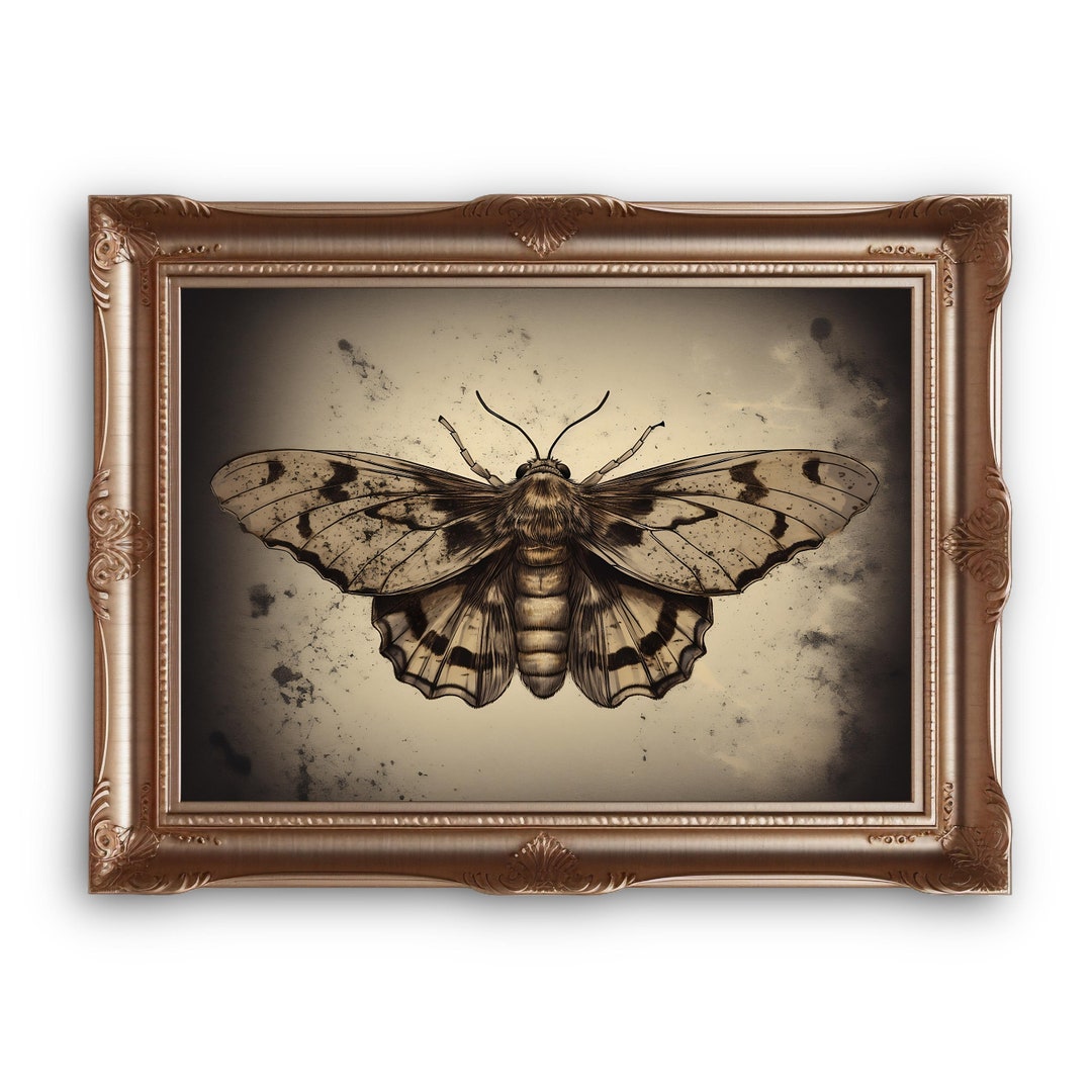 Occult Moth Print, Dark Decor, Gothic Poster, Witchy Decor, Digital ...