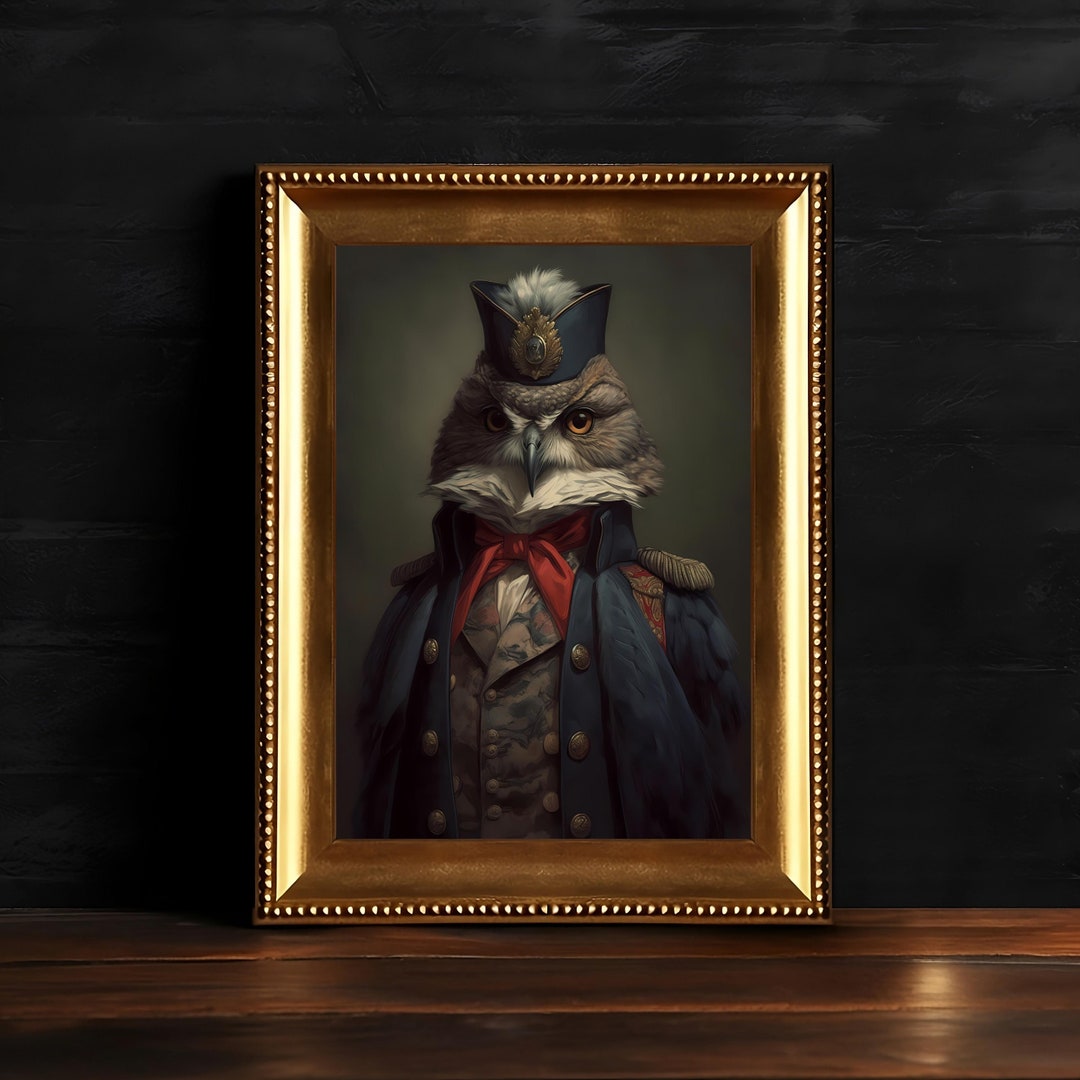 Victorian Owl Vintage Portrait, Animal Art Print, Goth Home Decor ...