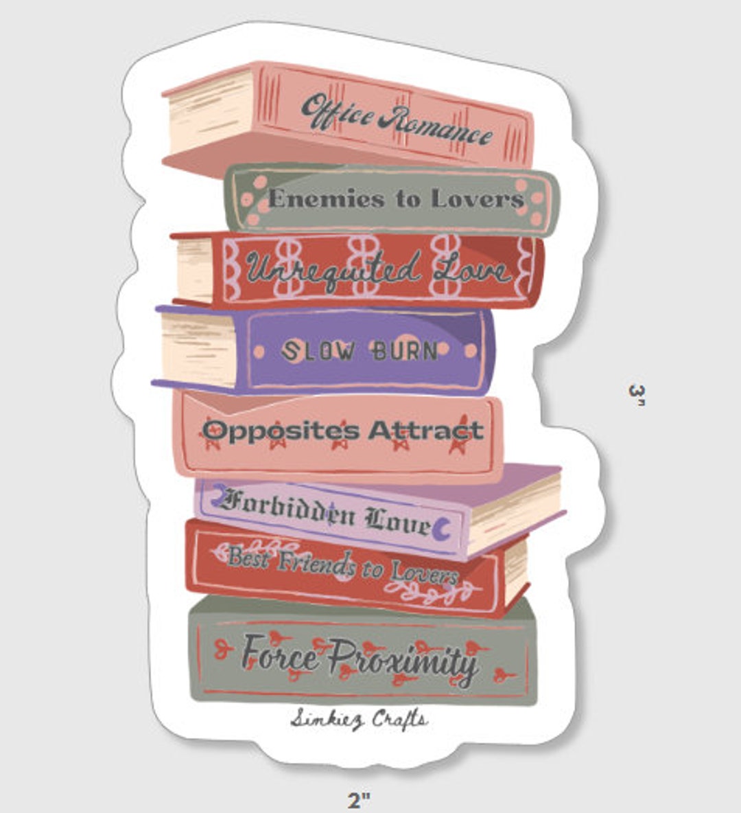 Romance Book Tropes Sticker - Etsy