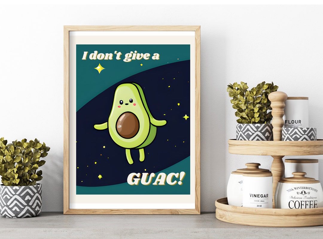 Guac Avocado Cute Kawaii Wall Art Digital Print I - Etsy