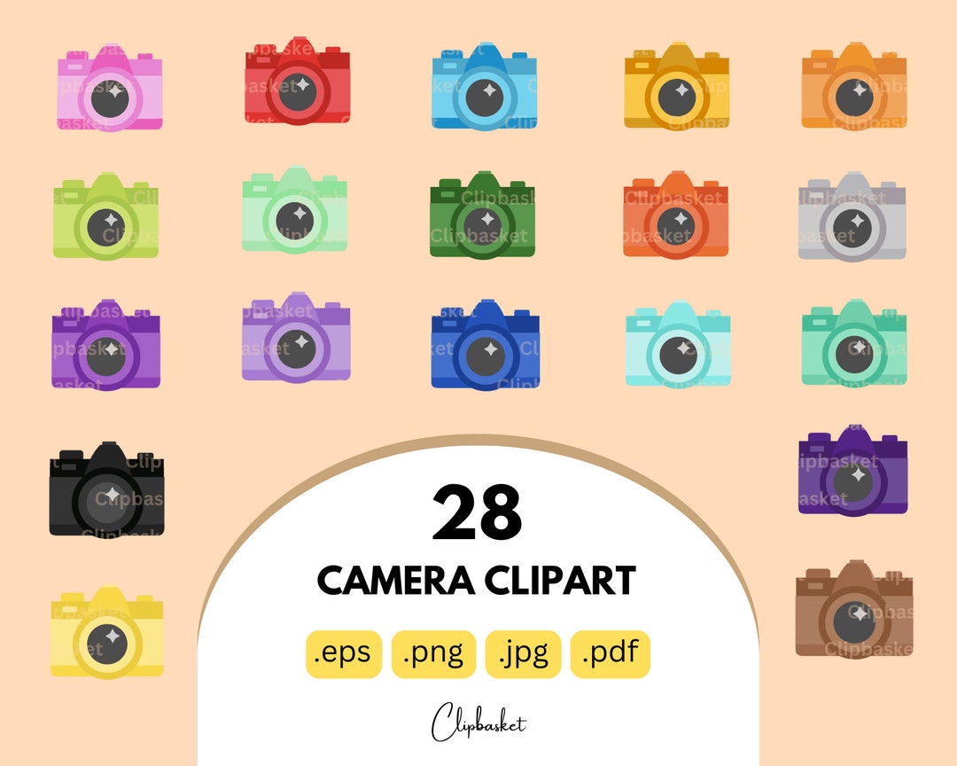 Cute Rainbow Camera Clipart Colorful Camera PNG Icon Digital - Etsy