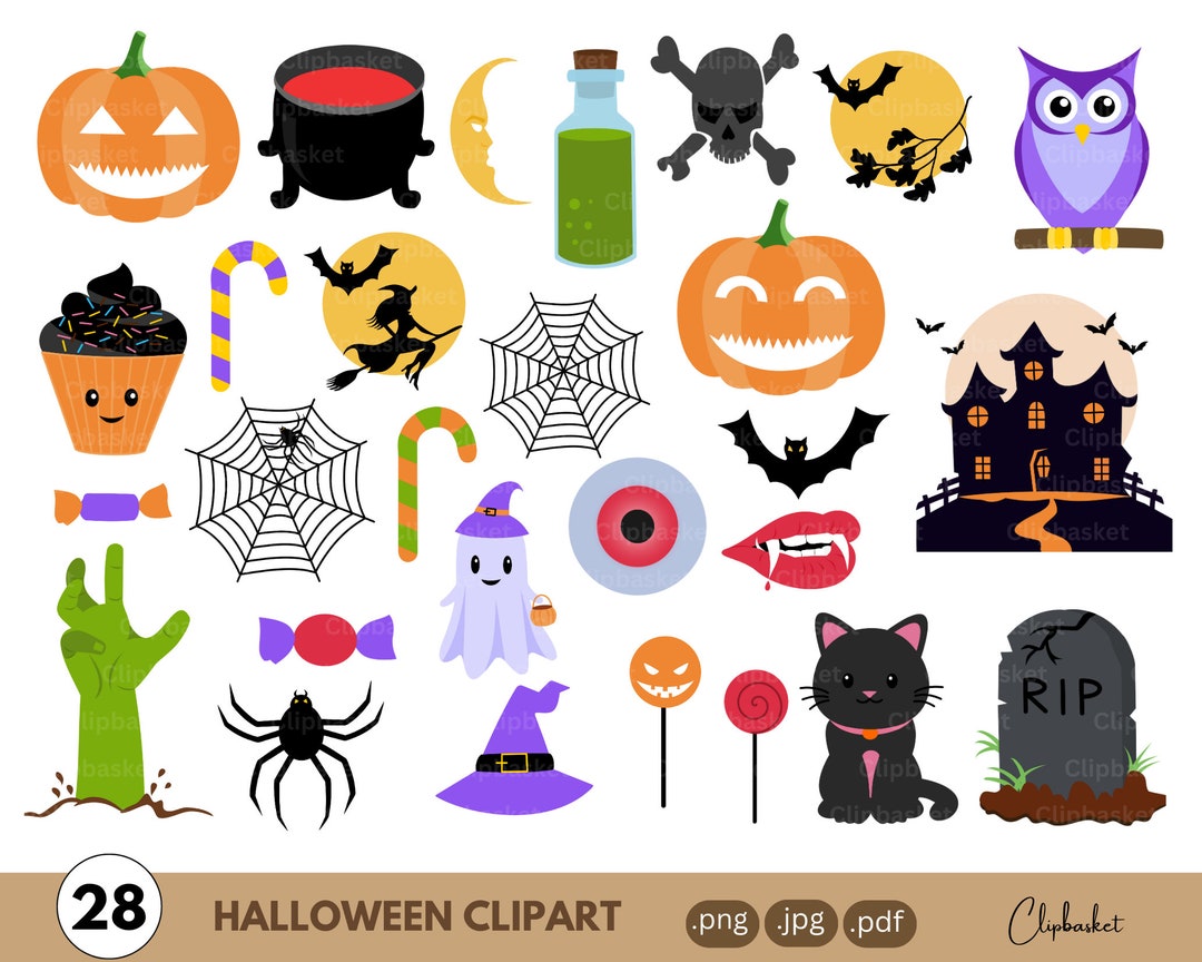 Halloween Clipart Bundle Halloween Items Clip Art Haunted - Etsy