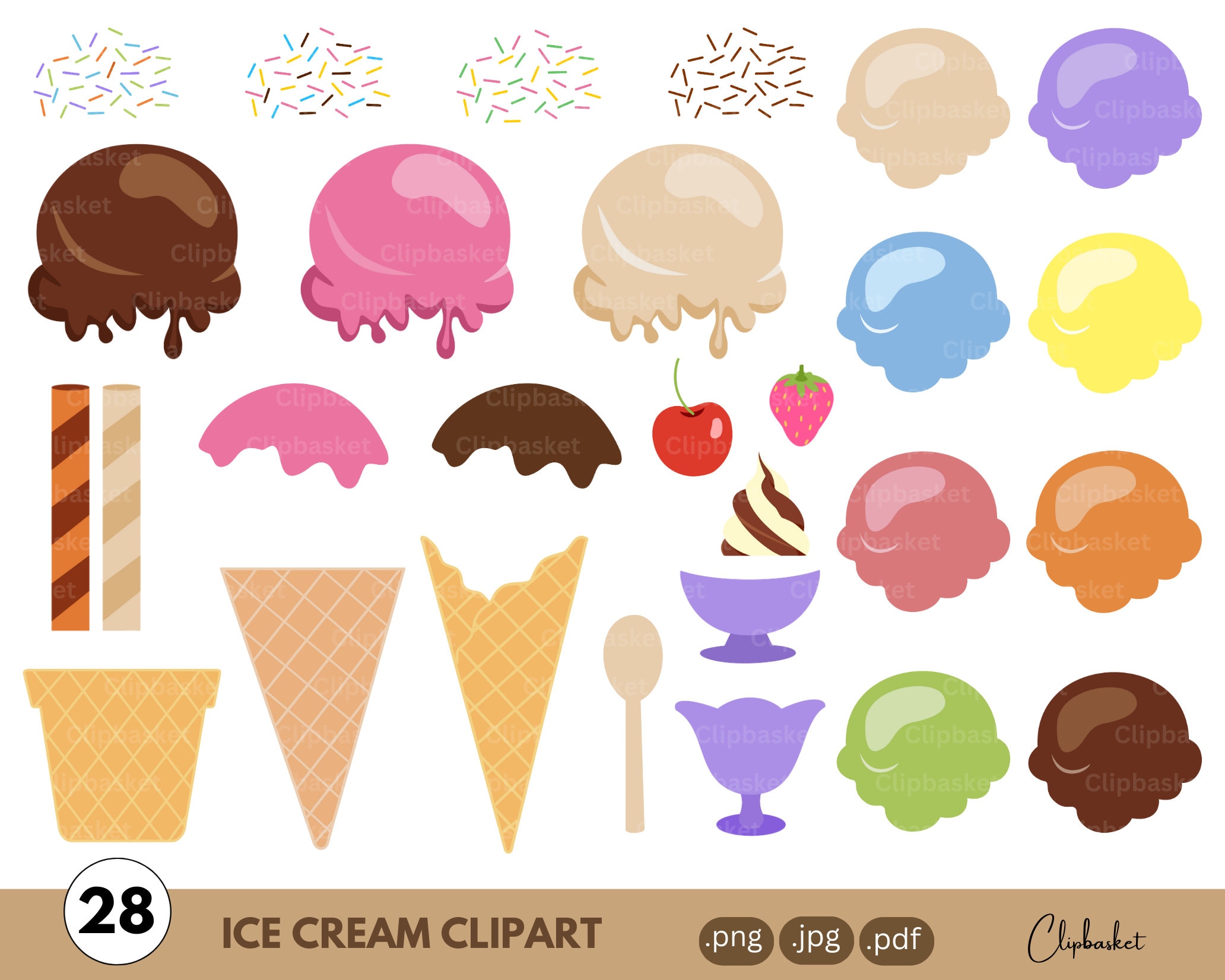 Ice Cream Scoop With Ice Cream Clip Art