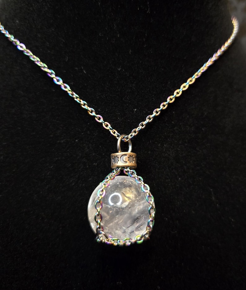 Quartz Crystal Ball Necklace - Etsy