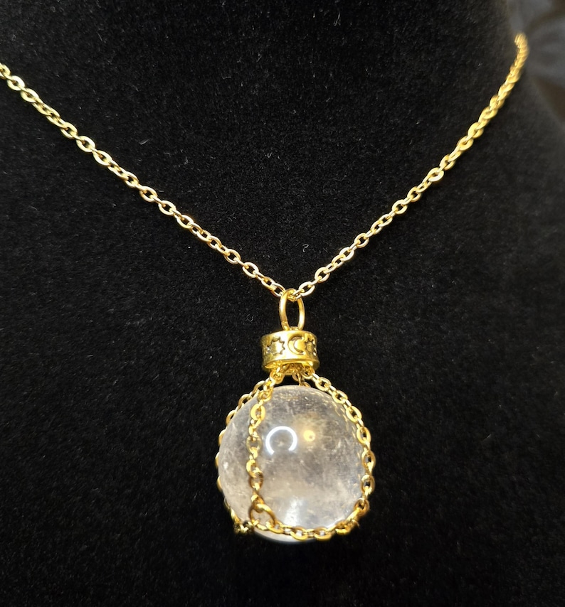 Quartz Crystal Ball / Sphere Necklace - Etsy