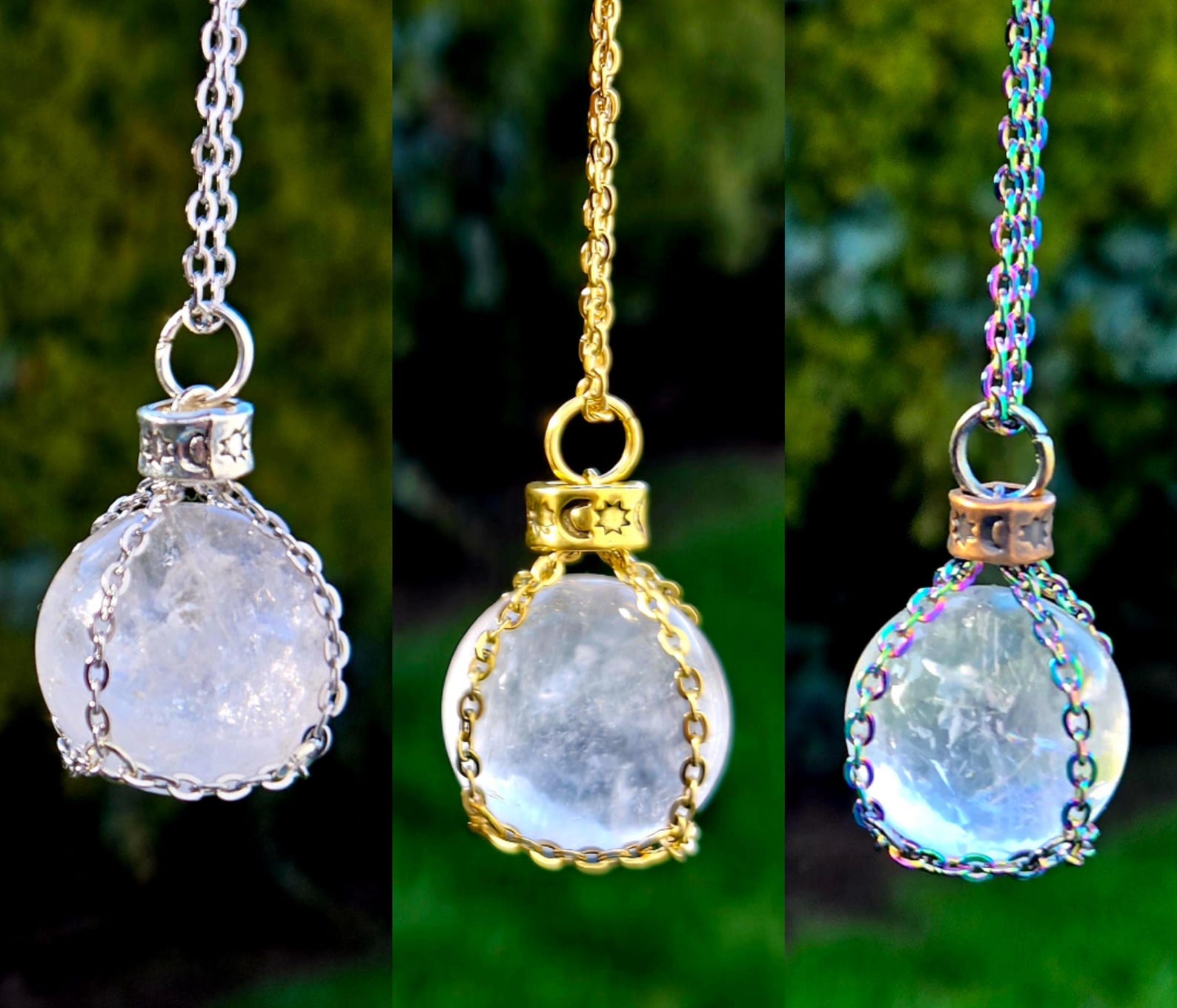Quartz Crystal Ball Necklace - Etsy