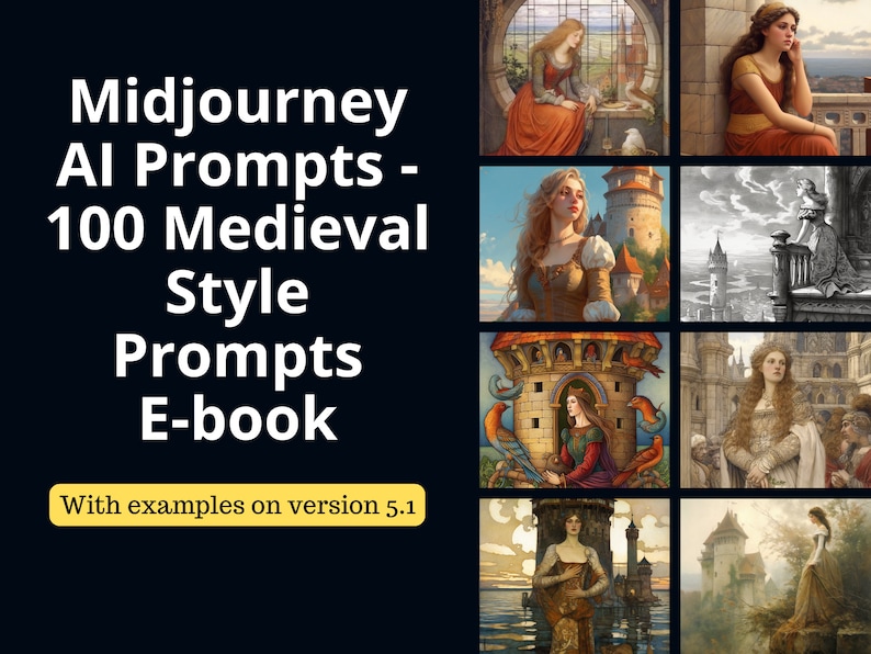 Midjourney AI Prompts - 100 Medieval Styles Prompts E-book - Etsy