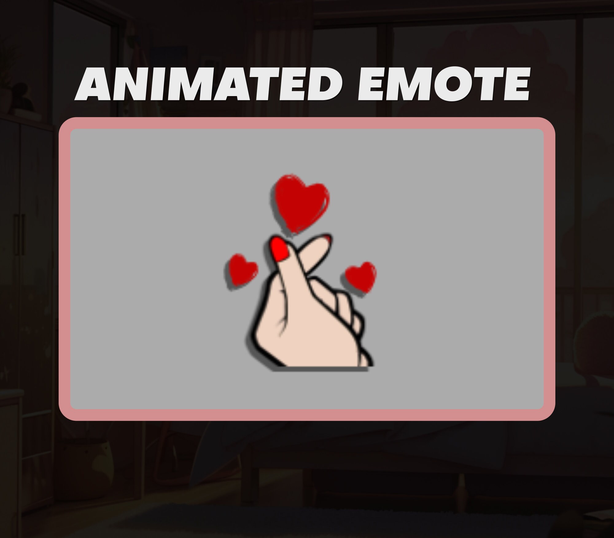 Twitch Emote Animated Static Korean Finger Heart Twitch and Discord ...