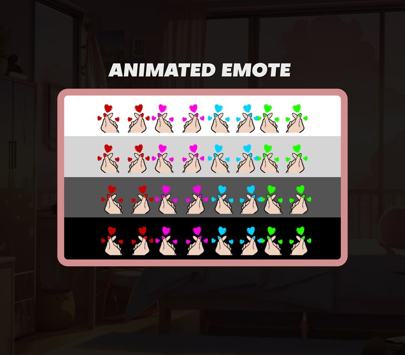 Twitch Emote Animated Static Korean Finger Heart Twitch and Discord ...