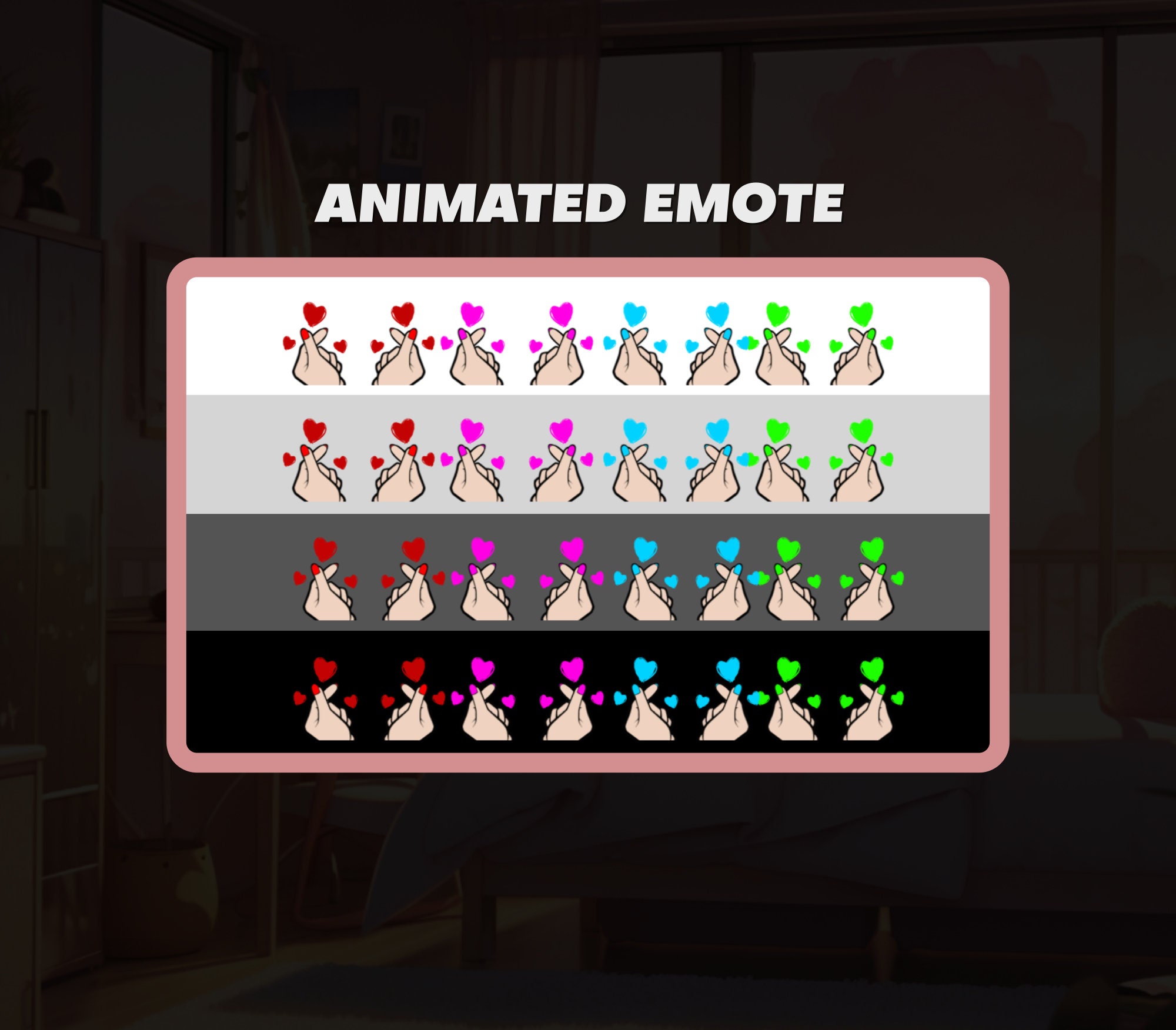 Twitch Emote Animated Static Korean Finger Heart Twitch and Discord ...