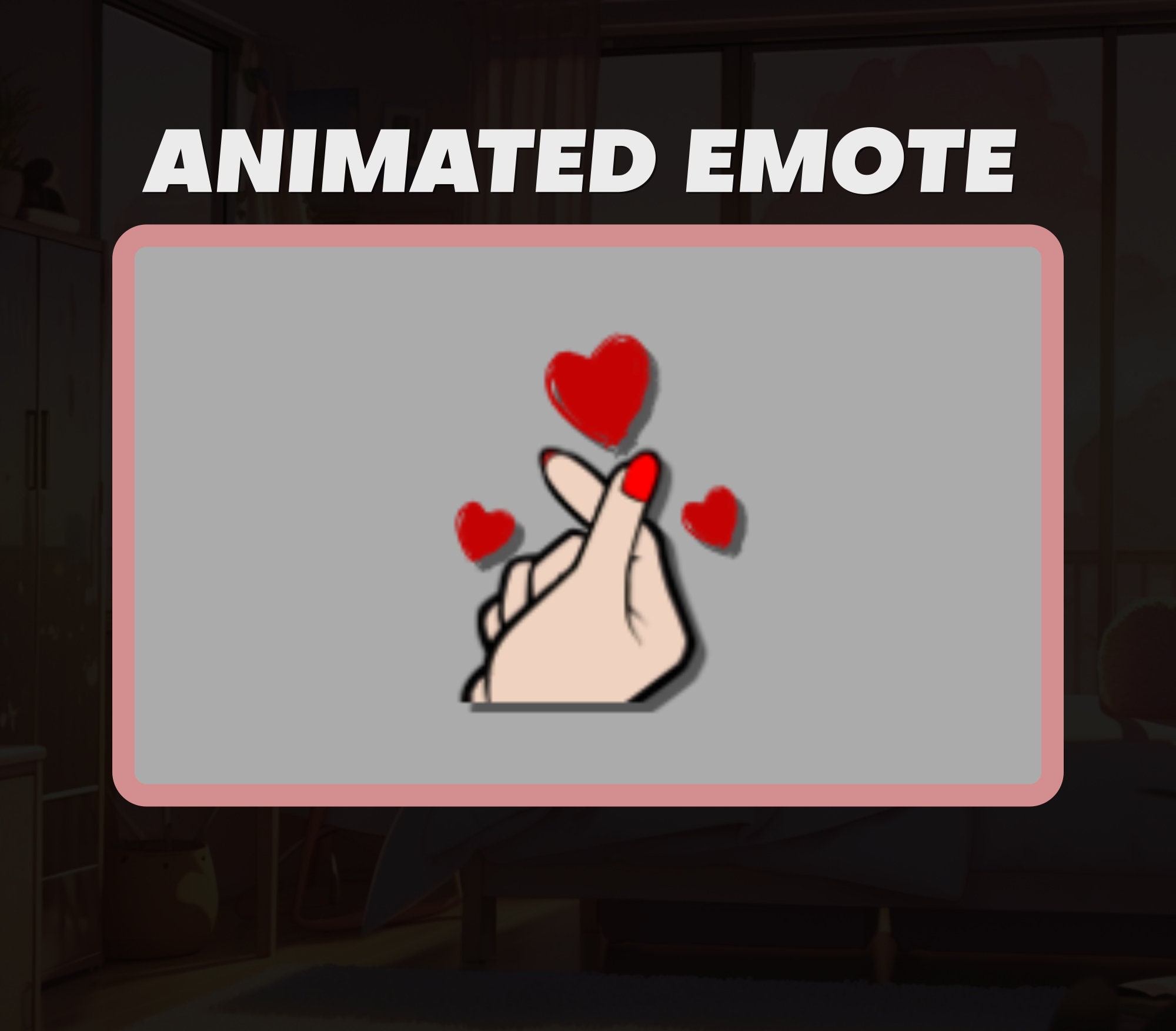 Twitch Emote Animated Static Korean Finger Heart Twitch and Discord ...