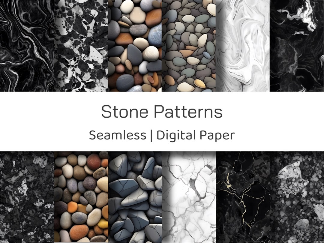 Stone Patterns | 22 Seamless Prints, Digital Paper, Repeating Pattern ...