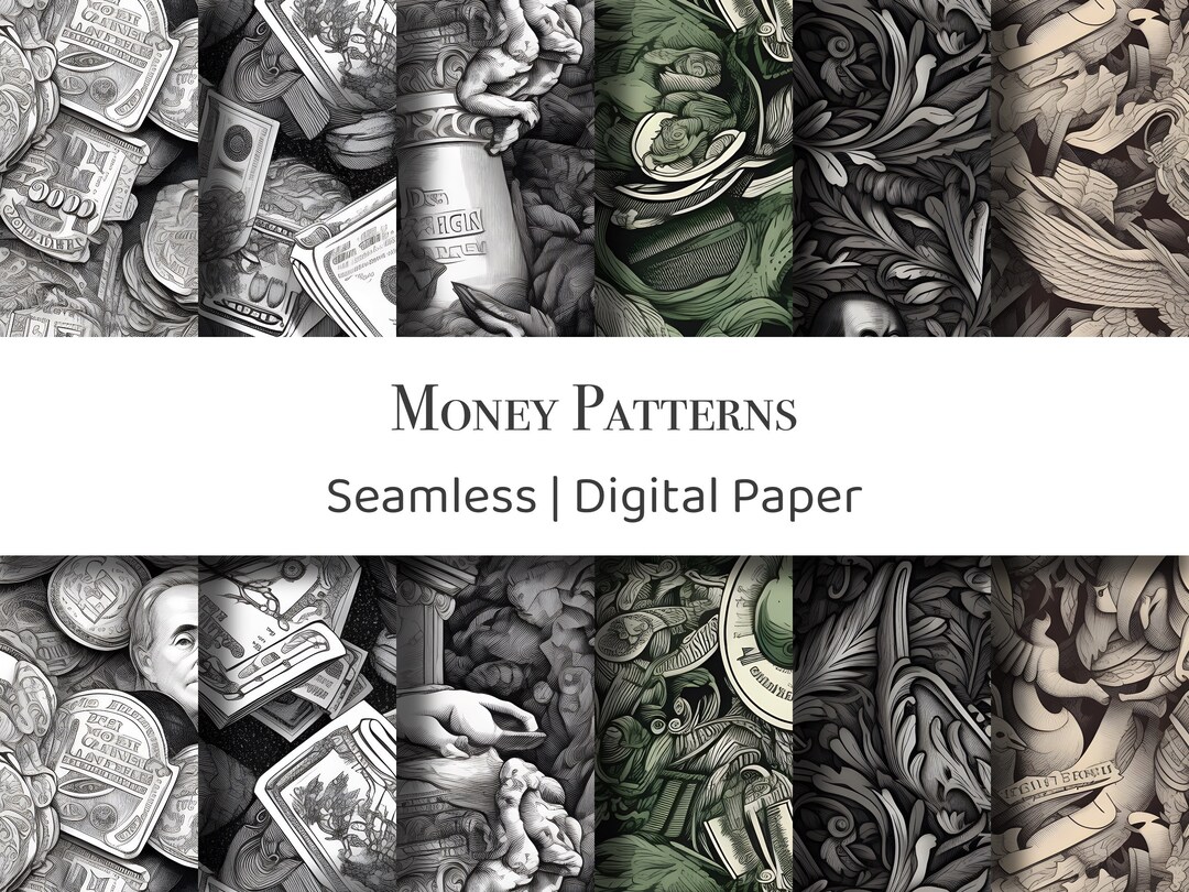 Money Patterns | 11 Seamless Prints, Digital Paper, Repeating Pattern ...
