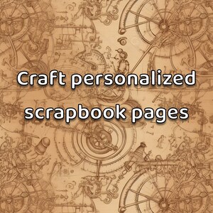 Vintage Davinci Style Diagram Patterns 4 Seamless Prints, Digital Paper ...