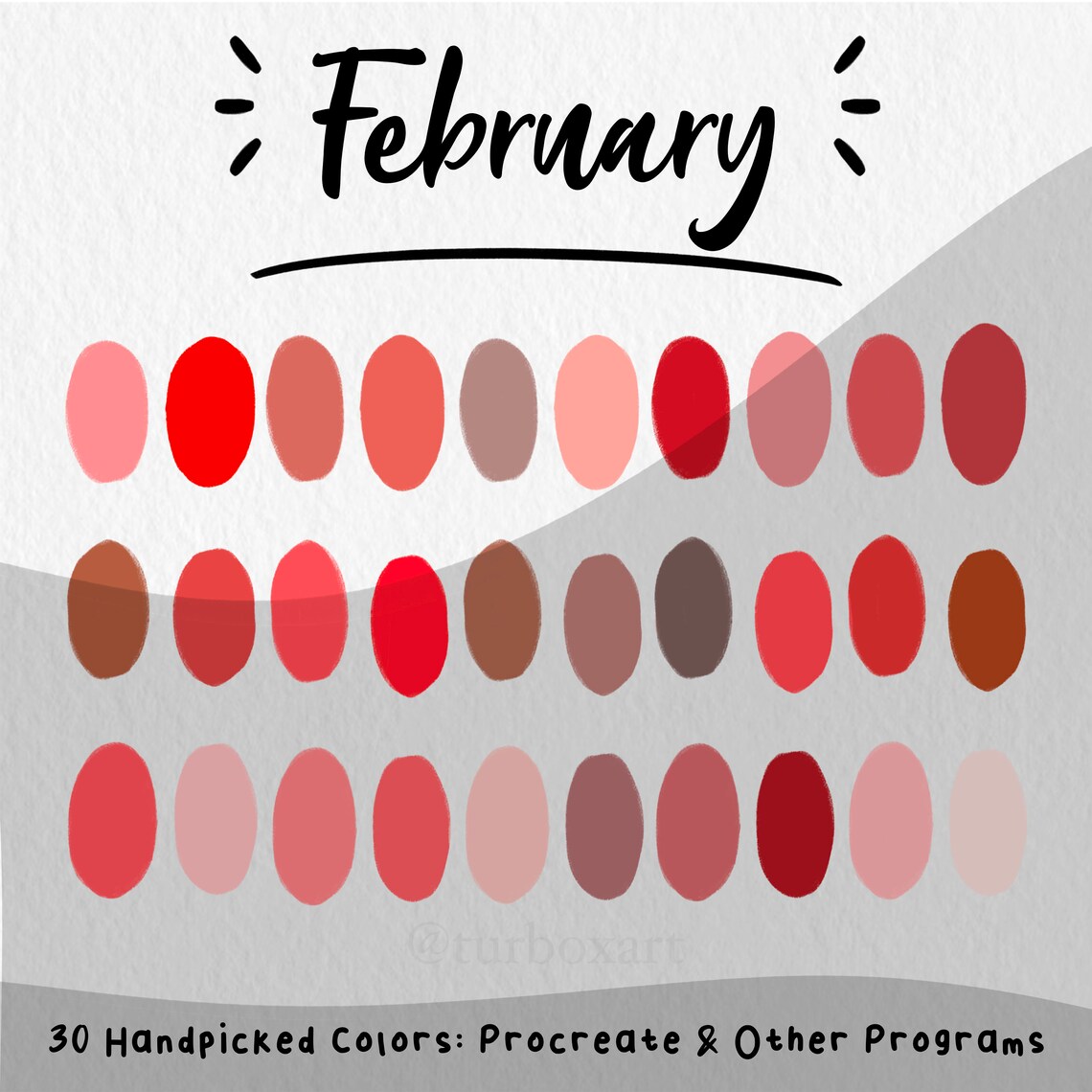 February Color Palette, Procreate Color Swatches, Red Swatches ...