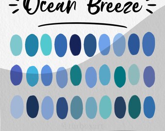 Norwegian Sea Procreate Palette, 30 HEX Color Codes, Instant Digital ...