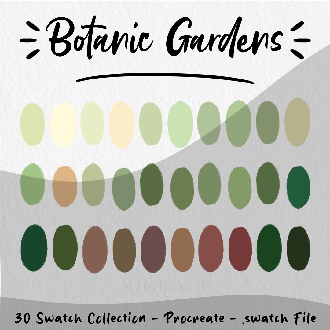 Botanic Gardens Color Palette, Procreate, Procreate Color Swatches ...
