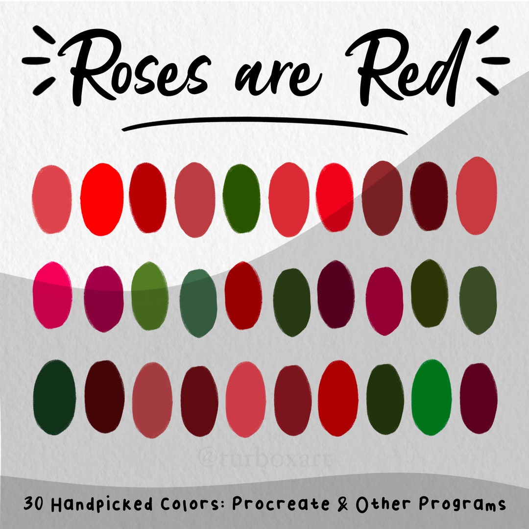 Roses Are Red Color Swatches Procreate Color Palette Red Color Palette Rose Color Swatches