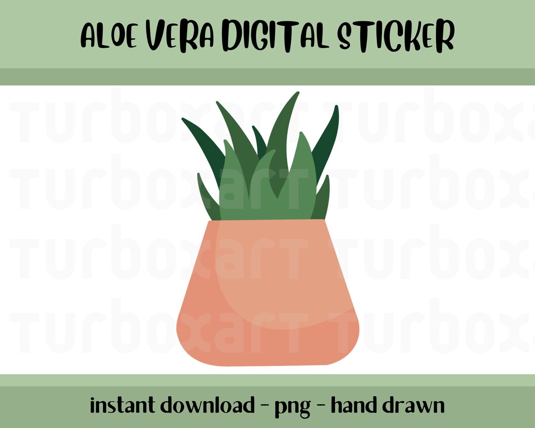 Aloe Vera Digital Sticker Plant Lovers Sticker Goodnotes Digital ...