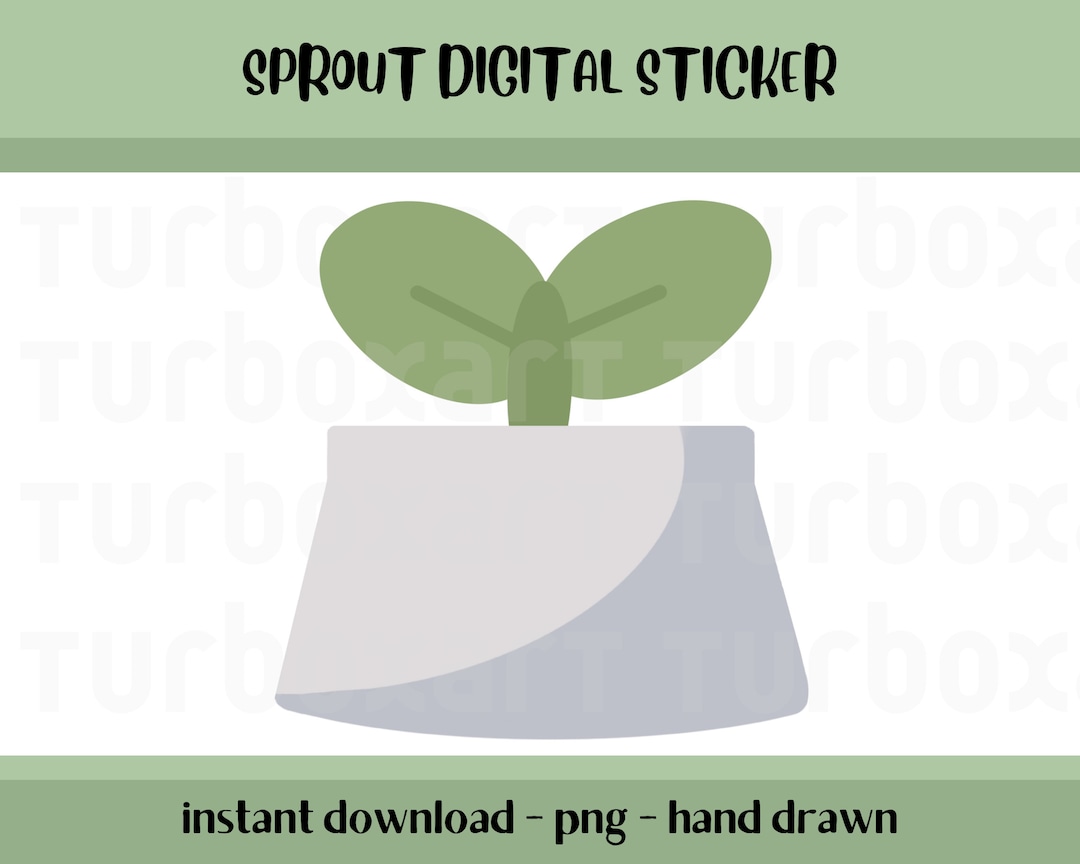 Sprout Digital Sticker Instant Download Digital Plant Stickers Digital ...