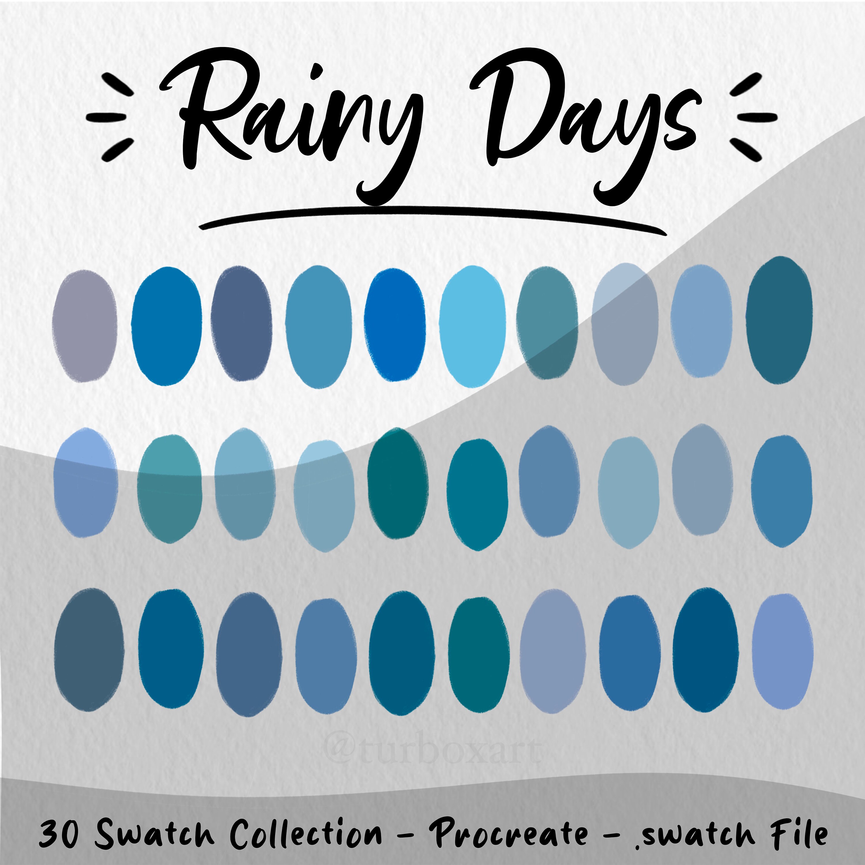 Rainy Days Color Palette, Procreate, iPad Color Palettes, Blue Swatches ...