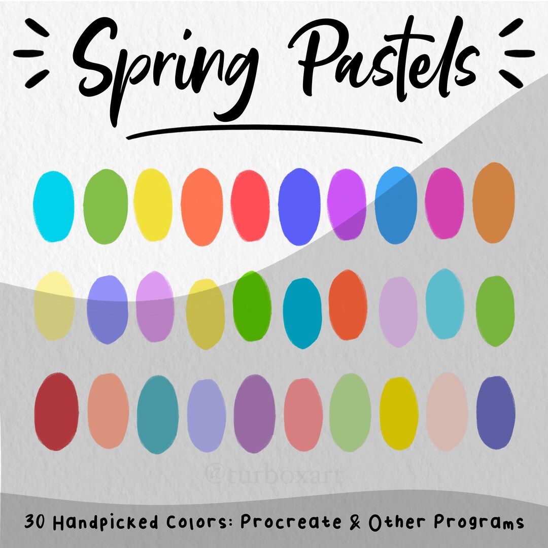 Spring Pastel Color Palette, Procreate Color Palette, Spring Swatches ...