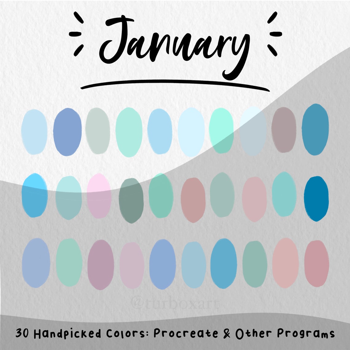 January Color Palette, Procreate, Procreate Color Swatches, Procreate ...