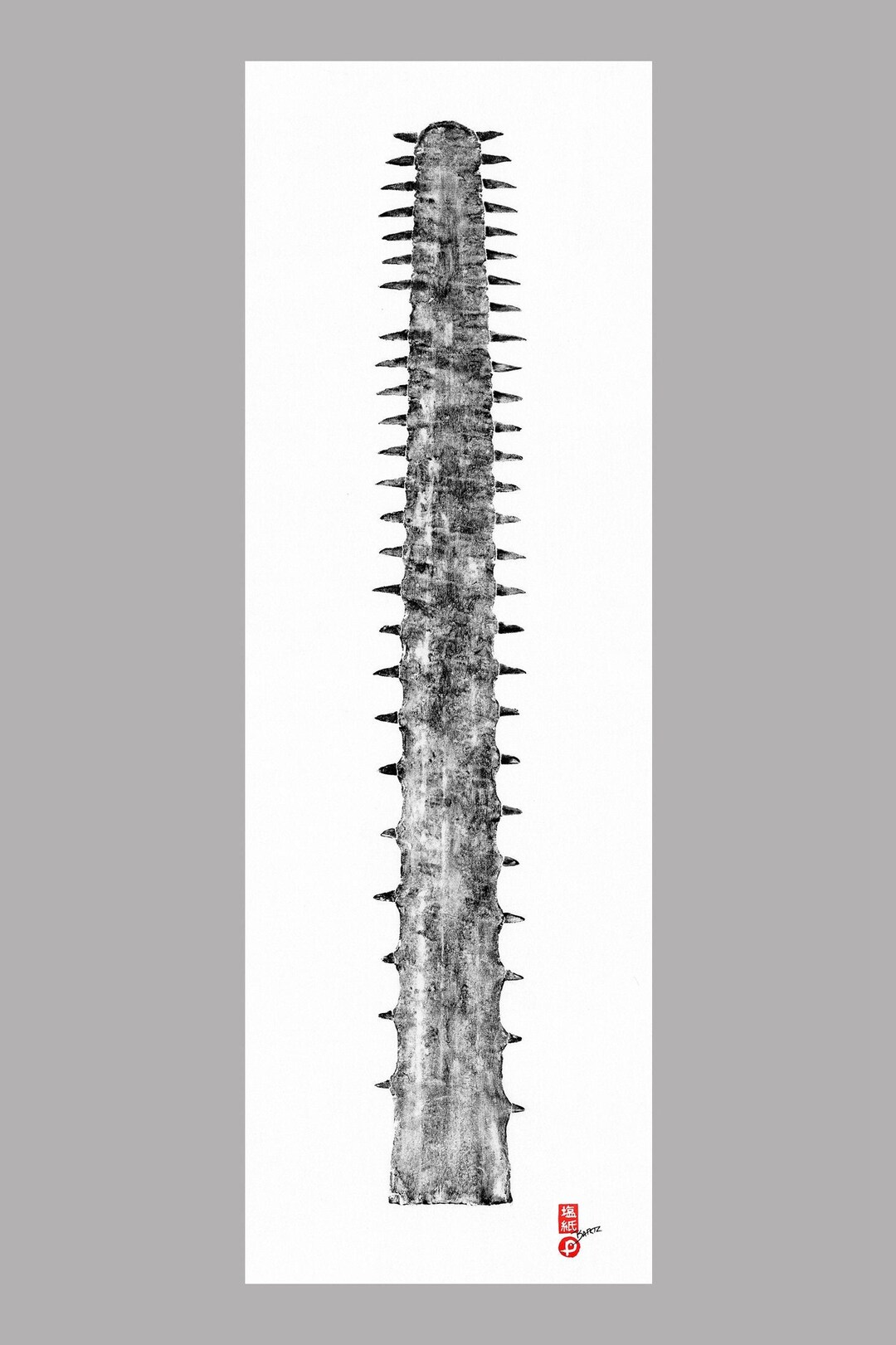 Sawfish Rostrum - Gyotaku Print - Reproduction - Cotton Paper ...