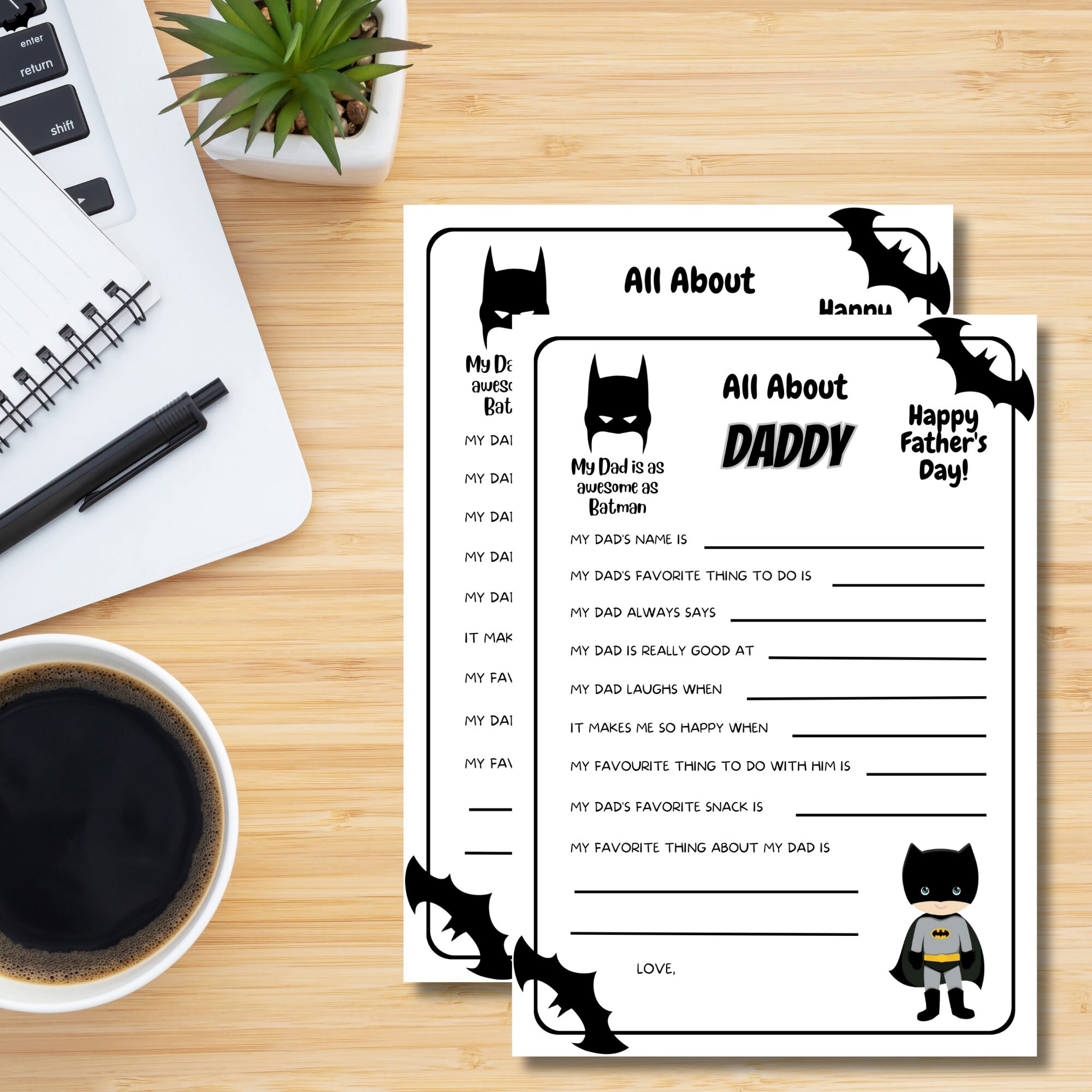All About My Dad Father's Day Superhero Printable - Etsy