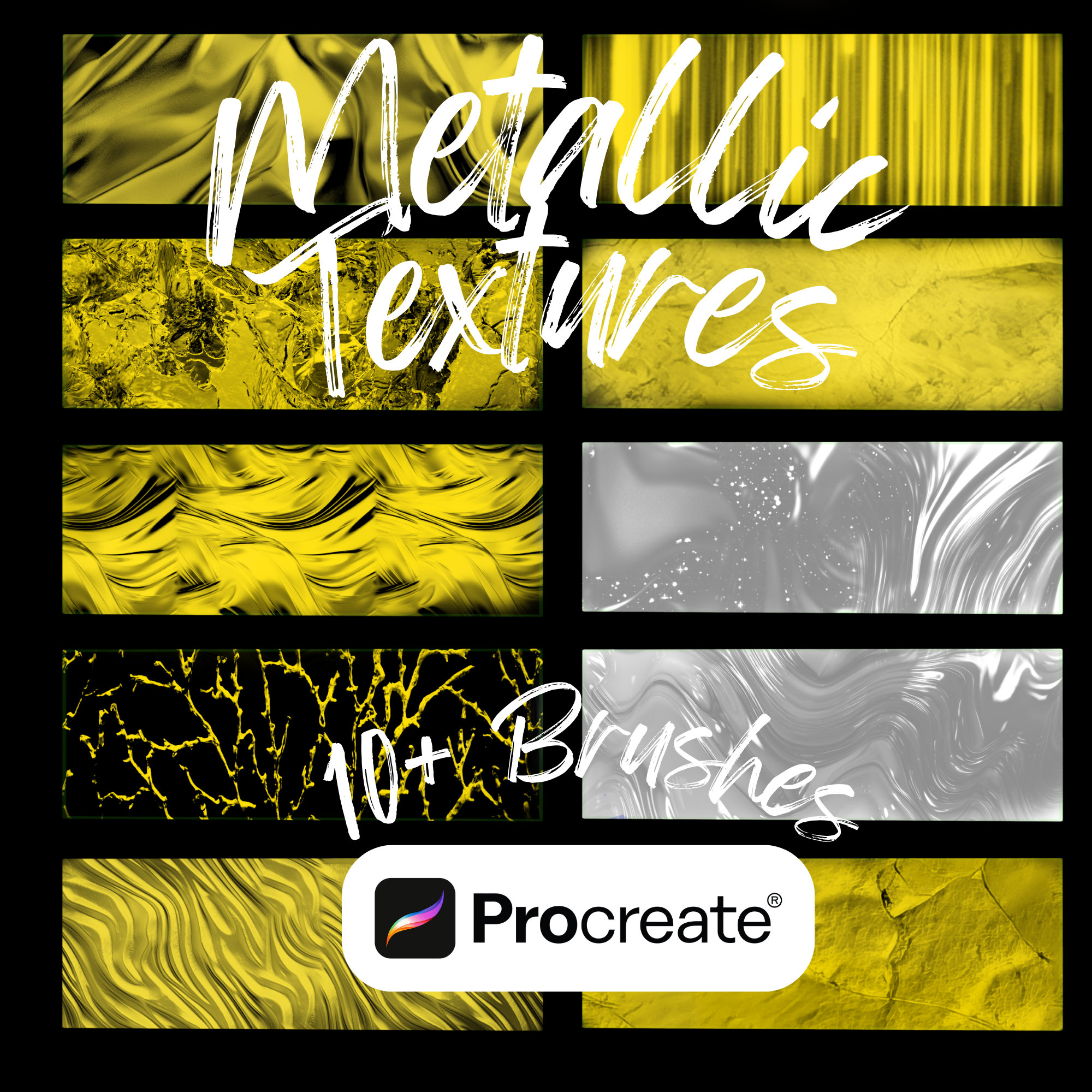 Metallic Procreate Brushes - Metallic Procreate Texture Seamless ...