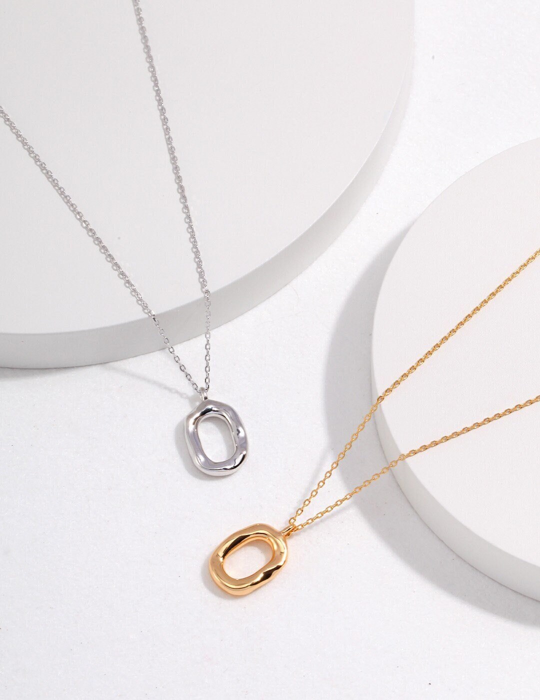 Ari Round Necklace 14K Gold, Minimalist Necklace, Layered Necklace ...