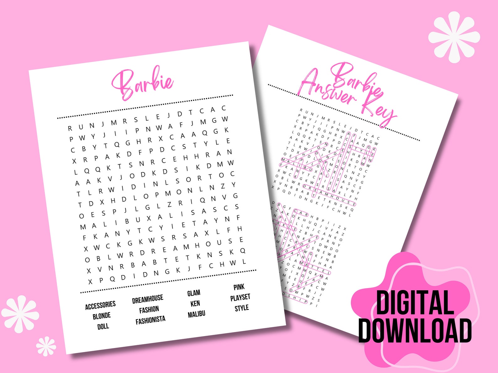 Barbie Word Search Puzzle - Fun Activity for All | Printable Pages With ...
