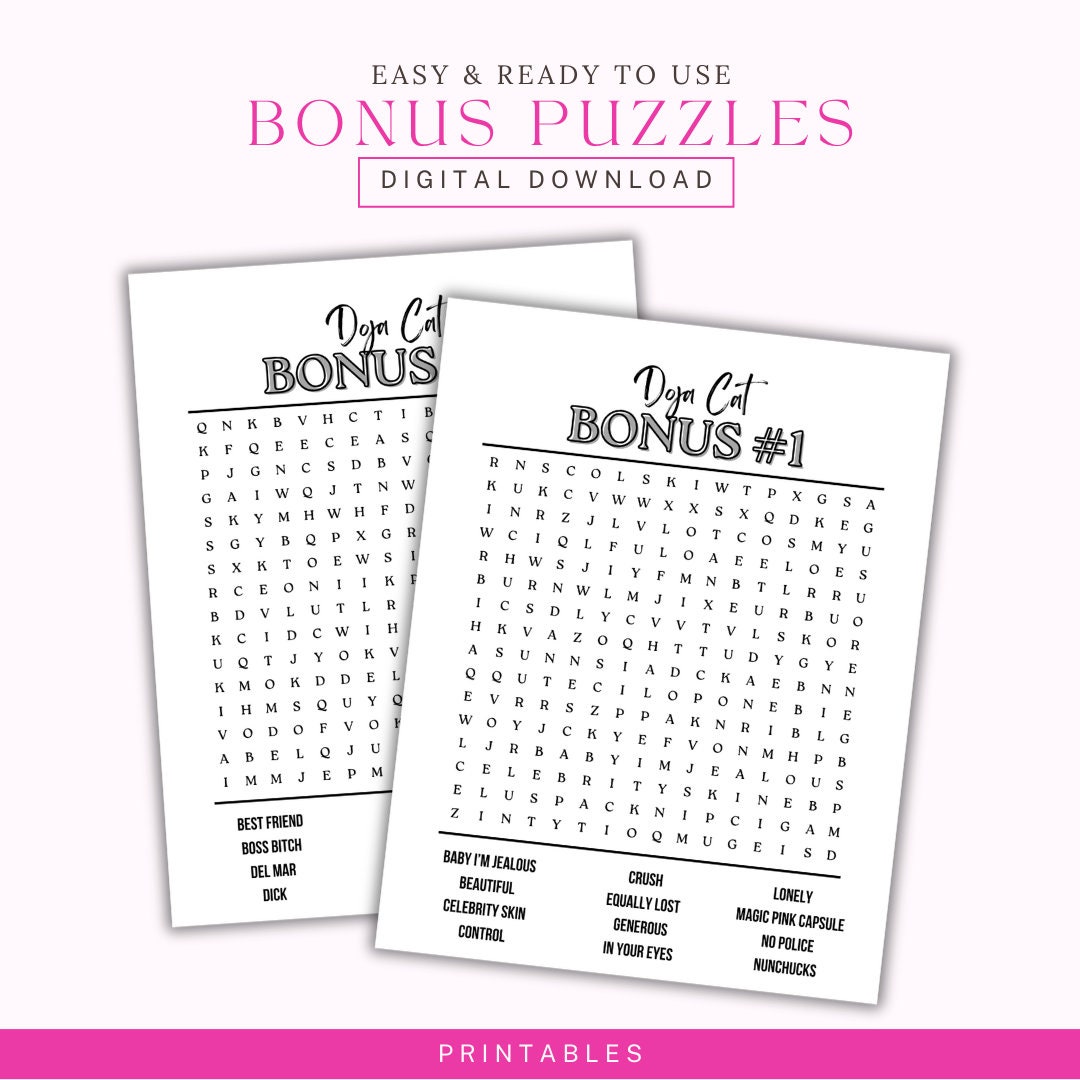Doja Cat Word Search Puzzle Pack - Fun for Teens and Adults | Printable ...