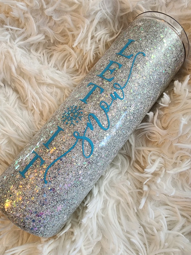 Let It Snow Glitter Tumbler, Winter Tumbler - Etsy