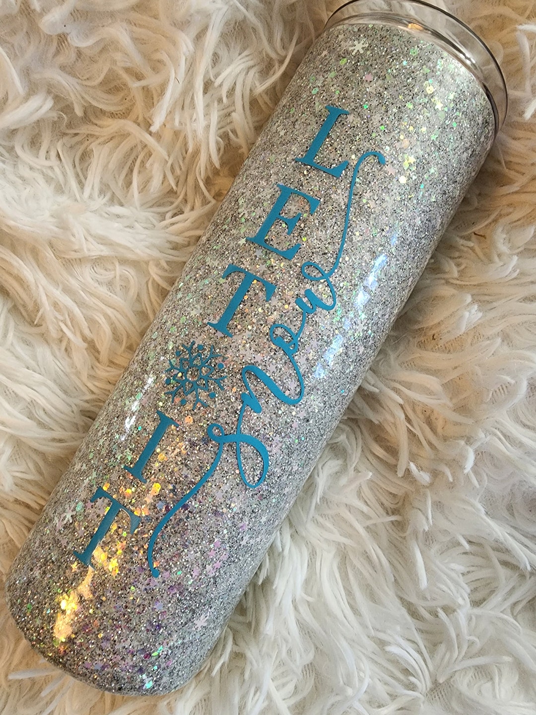 Let It Snow Glitter Tumbler, Winter Tumbler - Etsy
