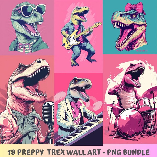 Preppy Dinosaur - Etsy